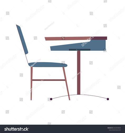 Empty School Desk Classroom Side View Stock Vector Royalty Free