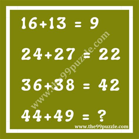 Mathematical Puzzle Of Brainteasers Question With Answer In 2024