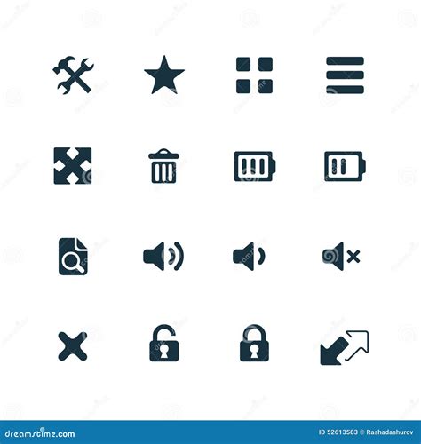 UI Outline For Web And Mobile Icons Set Stock Vector Illustration Of Collection Letter