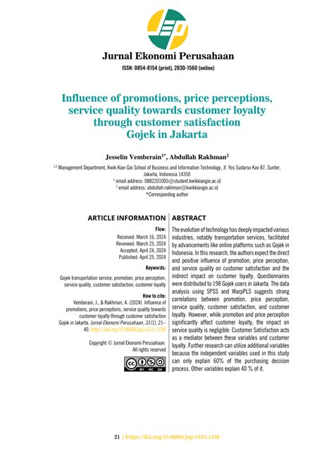 Pdf Influence Of Promotions Price Perceptions Service Quality