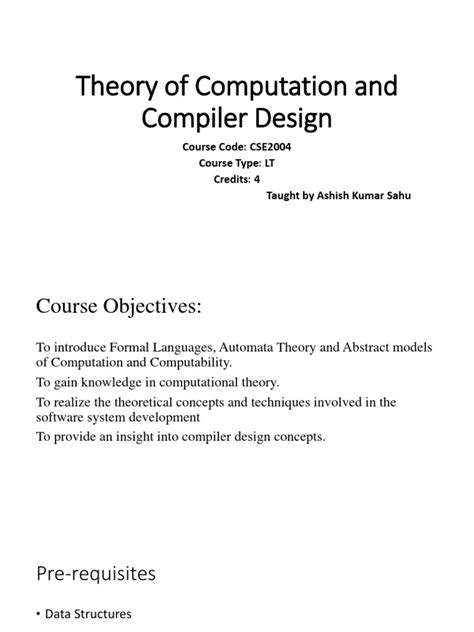 Theory Of Computation And Compiler Design Introduction Pdf Pdf