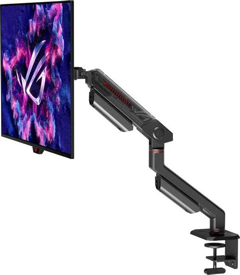 Asus Rog Ergo Monitor Arm Aas Monitor Mount With Cable Management Ergonomic Pivot
