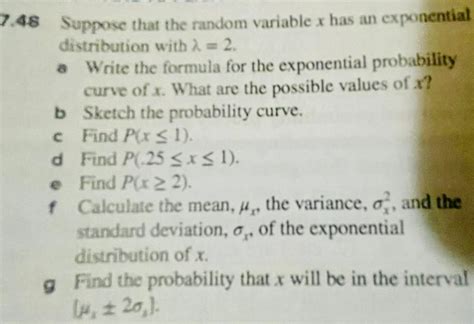 48 Suppose That The Random Variable X Has An