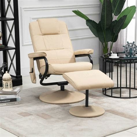 Homcom Massage Recliner Chair Cushioned Ottoman 10 Rackhams