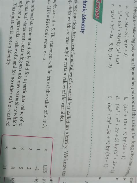 3 divide the following polynomial by another polynomial the using the lo