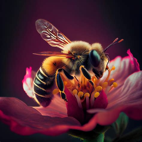 Premium Photo Bee Collecting Pollen