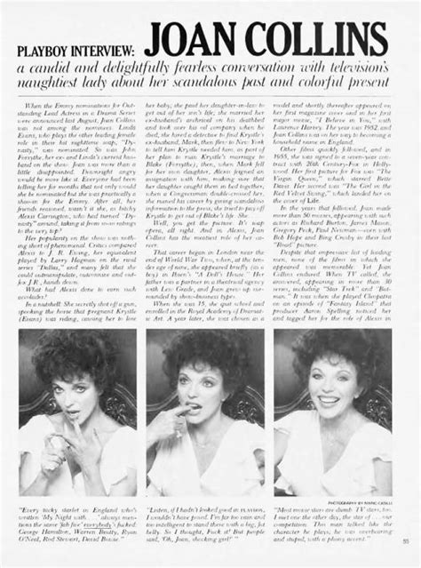 Playboy Interview Joan Collins April 1984 Pipe And Pjs Pictorials