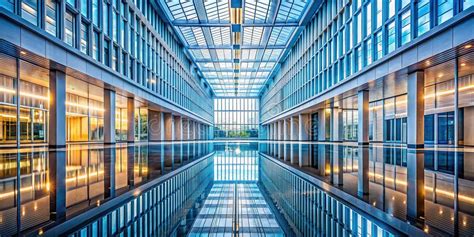 Stunning Symmetrical Interior Design Of A Modern Office Building A