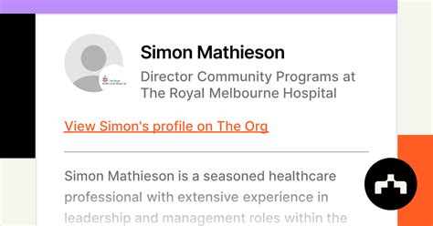 Simon Mathieson Director Community Programs At The Royal Melbourne Hospital The Org