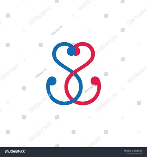 Letters S2 Ss Lineked Colorful Curves Stock Vector Royalty Free 2418011419 Shutterstock