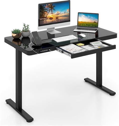 Gymax Electric Standing Desk 120 X 60 Cm Height Adjustable Work Table