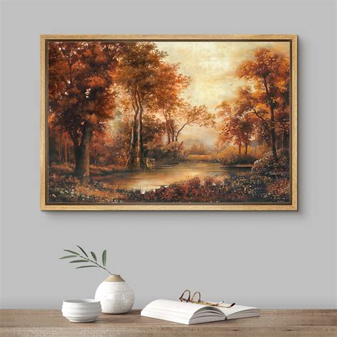 Framed Canvas Wall Art Prints Fall Forest Autumn Landscape Art Print