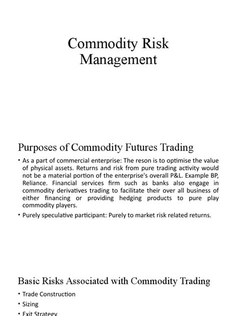 Commodity Risk Management Pdf Option Finance Futures Contract
