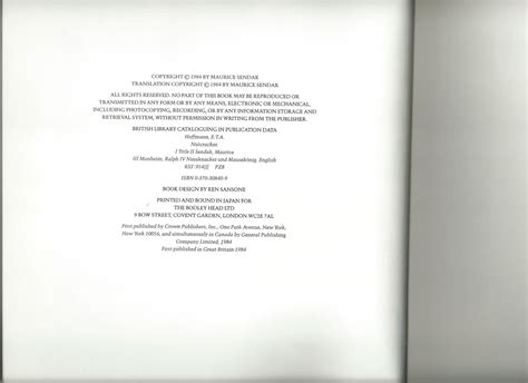 Nutcracker By Eta Hoffmann Illustby Maurice Sendak Near Fine