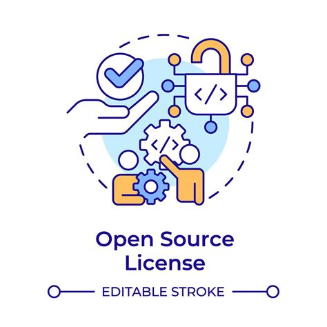 Open Source License Multi Color Concept Icon Software Development Code Licensing Round Shape