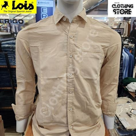 Jual Lois Original Kemeja Pria Lengan Panjang Cream Kll487 Shopee