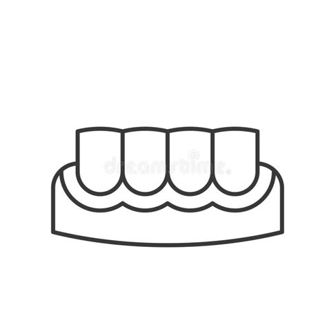 Gingivitis Outline Icon Dental Care Set Vector Illustration Stock