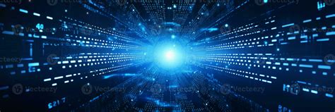 Abstract Background Futuristic Technology Dark Blue Background Data