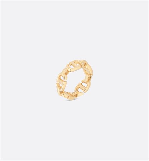 Cd Navy Ring Gold Finish Metal Dior