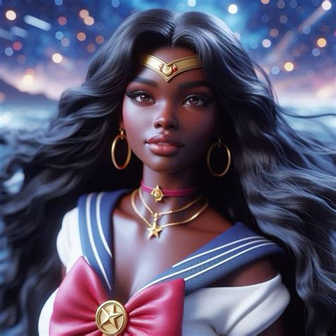 Sailor Moon Black Love Art Magical Girl Aesthetic Black Women Art