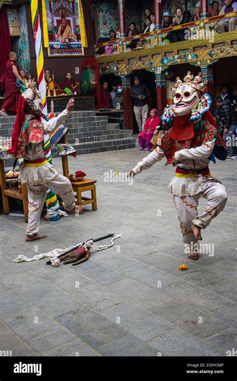 Skeleton Cham Dancers Perfrom Thur Dhag The Dance Of Liberation Of