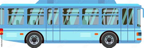 Blue Bus Side View Passenger City Transport Stock Vector Adobe Stock
