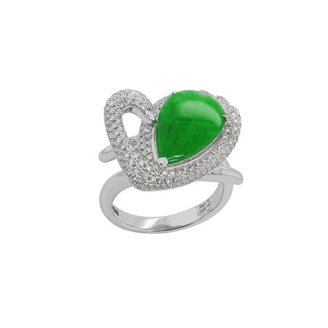 Aphrodite Jadeite Diamond Ring On Cheong Jewellery