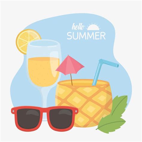 Pineapple Cocktail Vector Art Icons And Graphics For Free Download