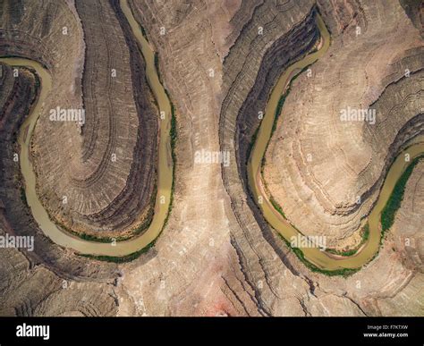 Goosenecks Of The San Juan State Park Utah Aerial View Sharp River