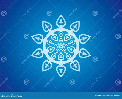 Snowflake Ornament Blue Rosette Stock Illustration Illustration Of Ized Design 7969407
