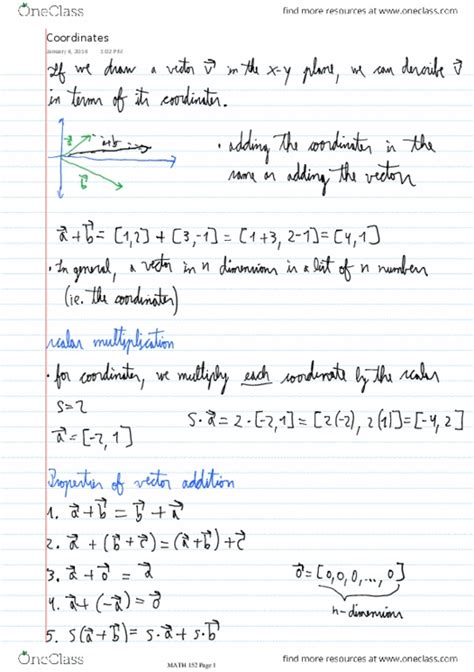 math 152 lecture 2 coordinates oneclass