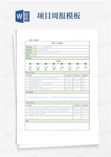 项目周报word模板下载编号qvanxezn熊猫办公 项目周报word模板下载编号qvanxezn熊猫办公