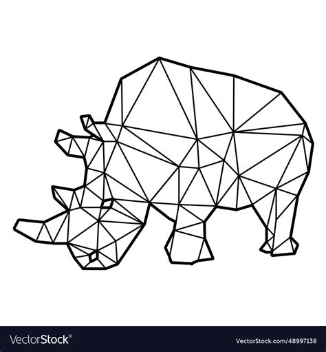 Rhino Grazing Polygonal Royalty Free Vector Image