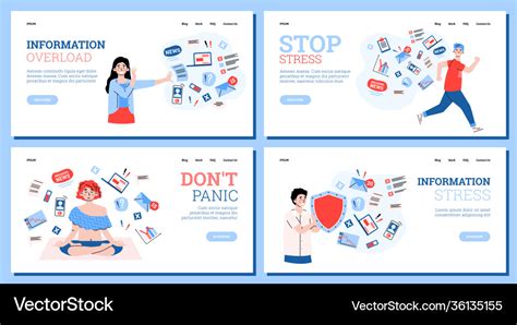 concept information stress overloading data vector image