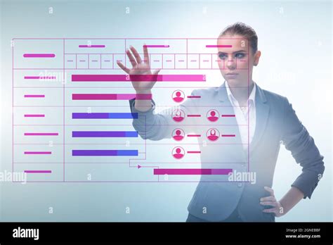 Businesswoman In The Project Management Concept Stock Photo Alamy