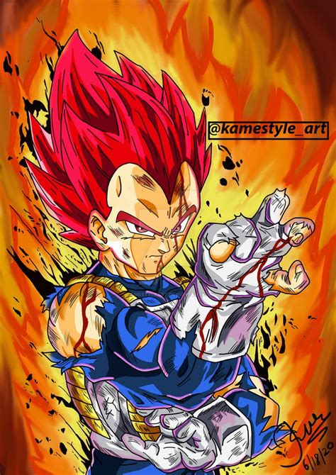 Vegeta Ssj God Drawing