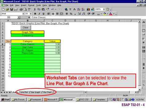 Ppt T02 01 Quick Graphs Line Plot Bar Graph Pie Chart Powerpoint