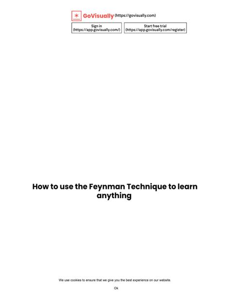 How To Use The Feynman Technique To Learn Anything Govisually Pdf Richard Feynman Learning