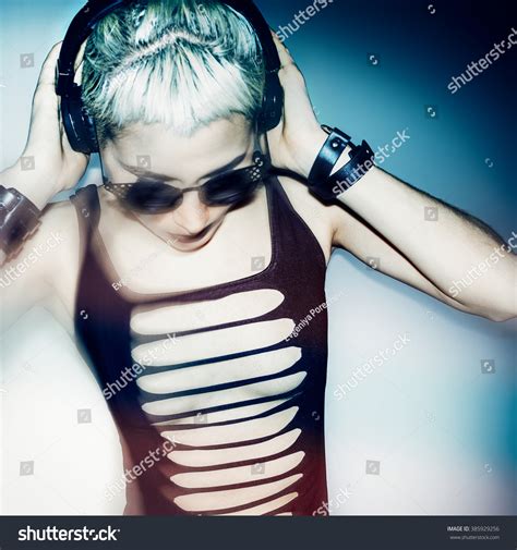 Sexy Dj Girl Party Black Style Stock Photo Shutterstock