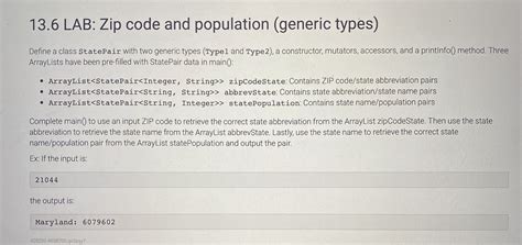 Solved 136 ﻿lab Zip Code And Population Generic