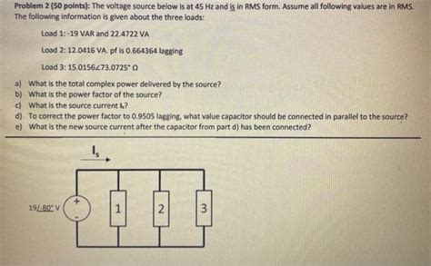 solved problem 2 50 points the voltage source below is at