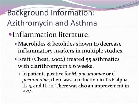 Azithromycin And Asthma Ppt