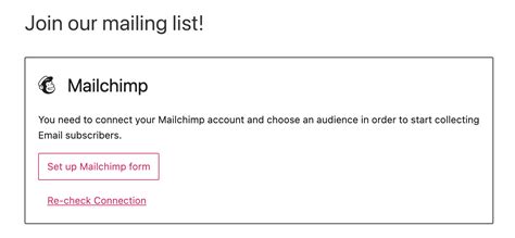 Insert A Mailchimp Signup Form Support