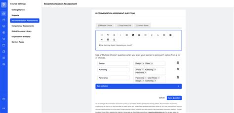 Recommendation Assessment And Engine Thought Industries