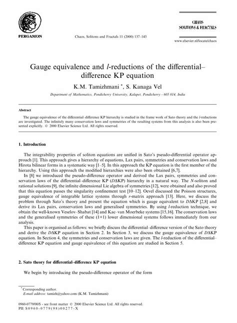 Pdf Gauge Equivalence And L Reductions Of The Differentialdifference