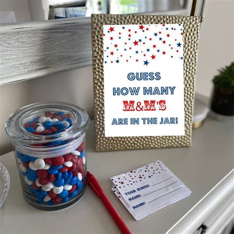 4th July Party Game Guess How Many Mandms Are In The Jar Independence