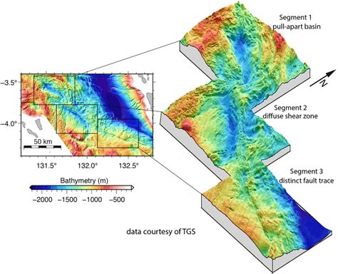 3d Bathymetry Of The Three Segments Of The Kumawa Fault Pull‐apart