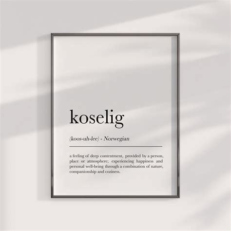 Koselig Definition Wall Art Hyggelig Definition - Etsy