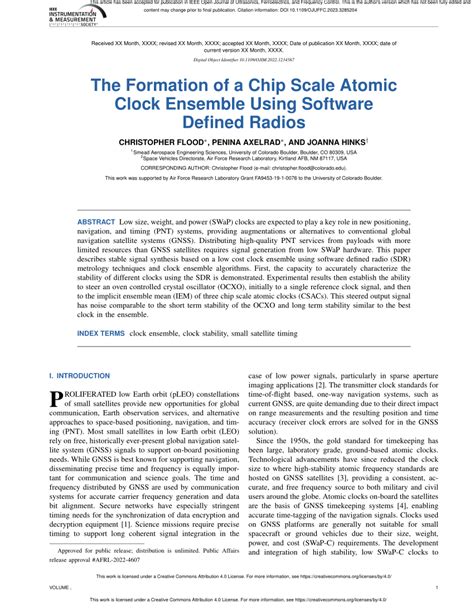 Pdf The Formation Of A Chip Scale Atomic Clock Ensemble Using