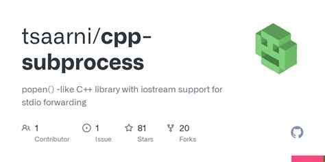 Github Tsaarni Cpp Subprocess Popen Like C Library With Iostream Support For Stdio